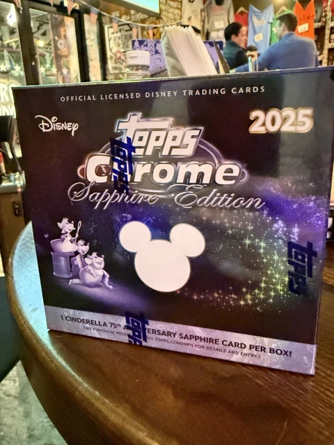TOPPS DISNEY CHROME SAPPHIRE EDITION 2025 Hobby Box In Hand Fast Ship ...