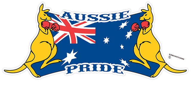 AUSSIE PRIDE BOXING Kangaroo Bumper Sticker Australian Flag Aussie ...