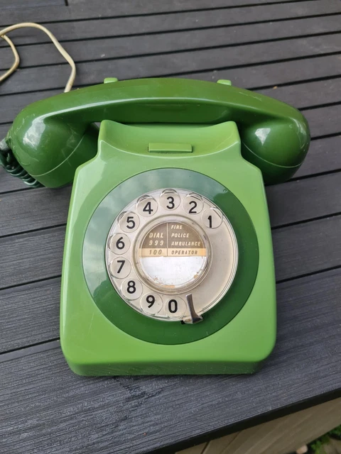 VINTAGE ORIGINAL CONVERTED 1970s BT Rotary Dial Telephone 746F ...