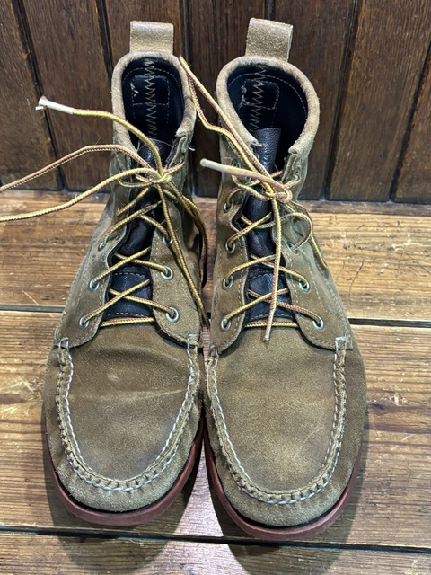 QUODDY CAMP BOOT 9.5? Nubuck Leather Mocc Stitching Vibram Soles Used ...