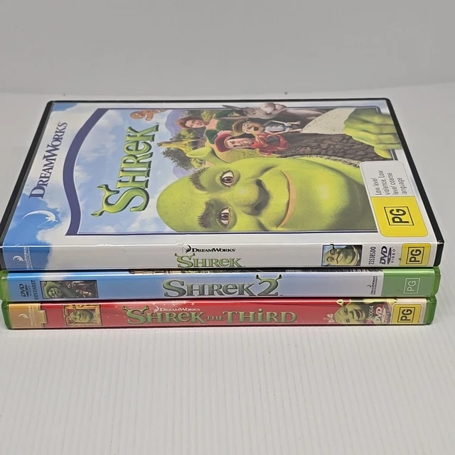 SHREK 1 2 & 3 bundle DVD Cameron Diaz Eddie Murphy John Lithgow Mike ...