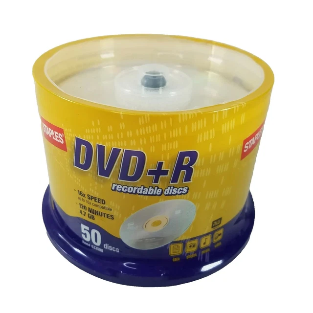 DVD+R RECORDABLE DISCS - 16x Speed - 120 Minutes - 4.7 GB - 50 Discs ...