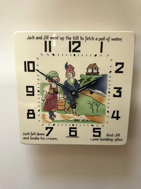 1930S NURSERY RHYME clock pottery German £89.99 - PicClick UK