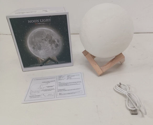 3D PRINTING LED Luna Night Light Moon Lamp Touch Control USB Charging ...