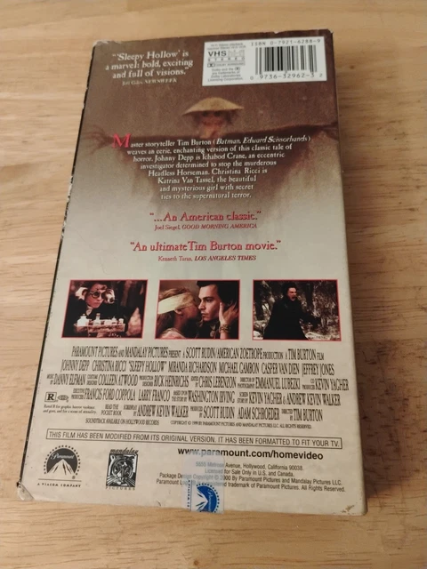 SLEEPY HOLLOW (VHS, 2000) Depp Ricci £3.00 - PicClick UK