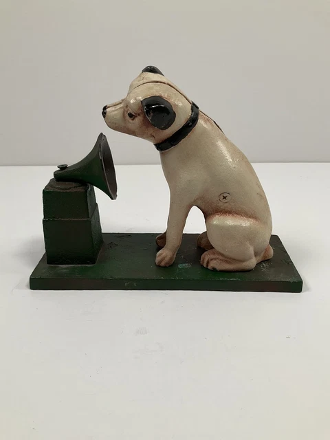VINTAGE CAST IRON Nipper Dog His Master's Voice Phonograph Figurine RCA ...