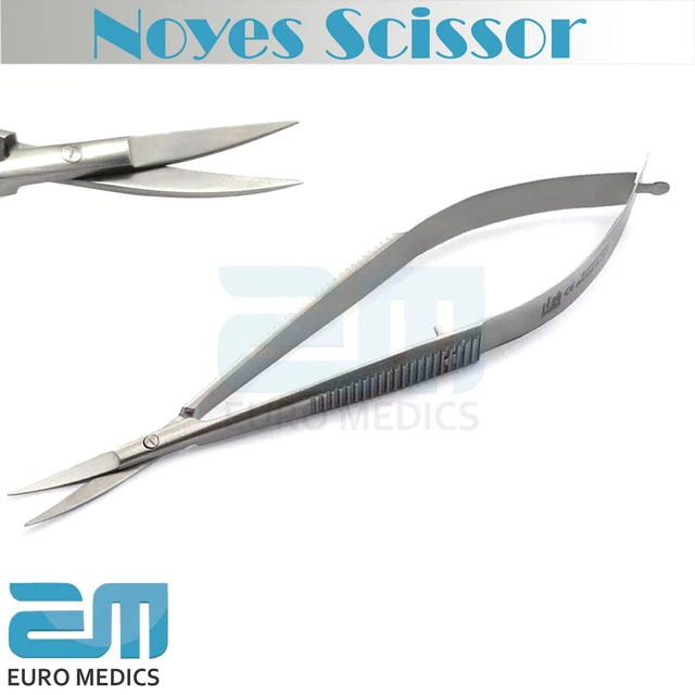 MICRO SURGICAL DENTAL Curved Spring Action Medical Scissors Noyes ...
