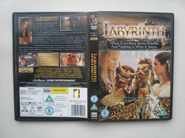 LABYRINTH DVD, STARRING David Bowie & Jennifer Connelly. £3.80 ...