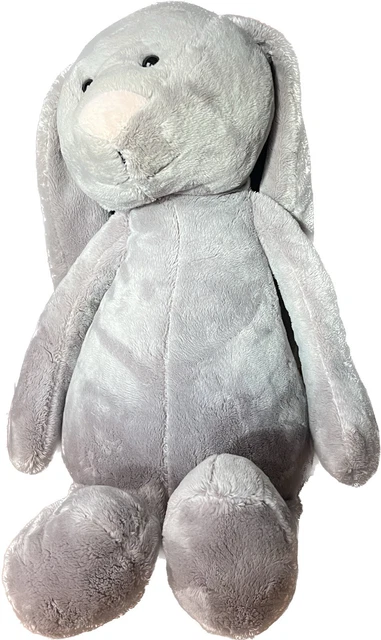 CUDDLES & FRIENDS 18" Flopsy Grey Bunny Plush in Jumper Pink Nose ...