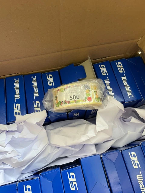 50 PACK JE 500 Stück Etiketten Westfalia Tiefkühletiketten etc. je 3x6cm Posten. EUR 15,51 ...