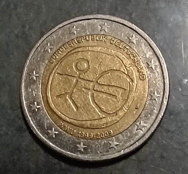 MONETA RARA DA 2 euro con omino stilizzato Bundesrepublik Deutschland ...