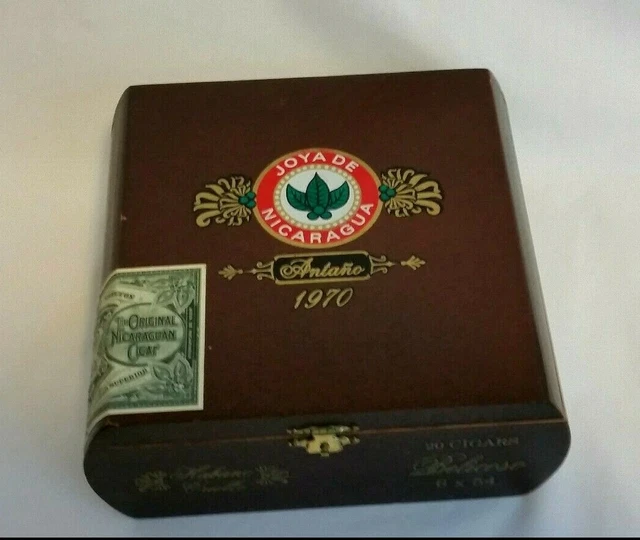 WOOD CIGAR BOX Joya De Nicaragua Antano 1970 Belicoso Habano Criollo ...