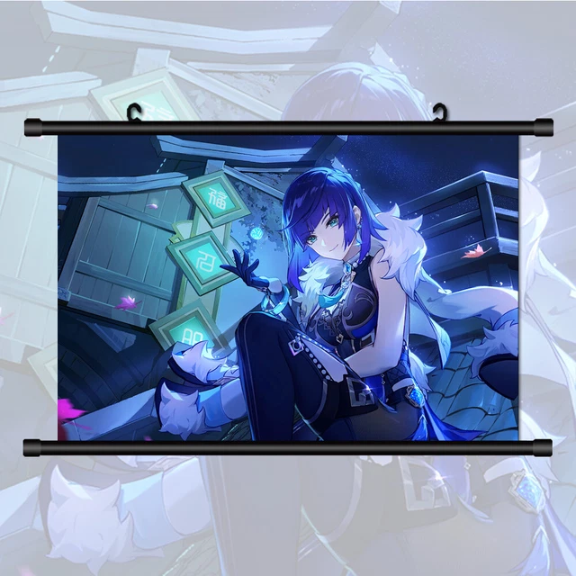 GENSHIN IMPACT YELAN Banner Wall Poster Scroll Home Decor £4.89 ...