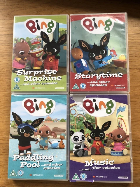 BING X 4 DVD BUNDLE -Surprise machine, storytime, paddling pool, music ...