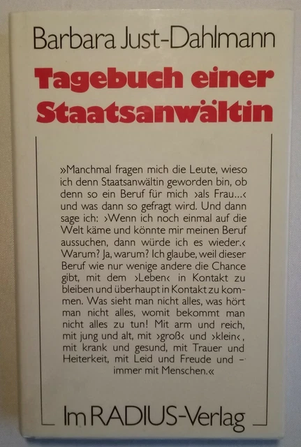 TAGEBUCH EINER STAATSANWÄLTIN Just-Dahlmann, Barbara: EUR 3,89 ...