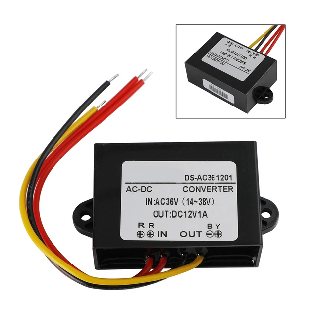 AC-DC BUCK CONVERTER Step Down Module Power Supply AC 36V to DC12V 1A ...