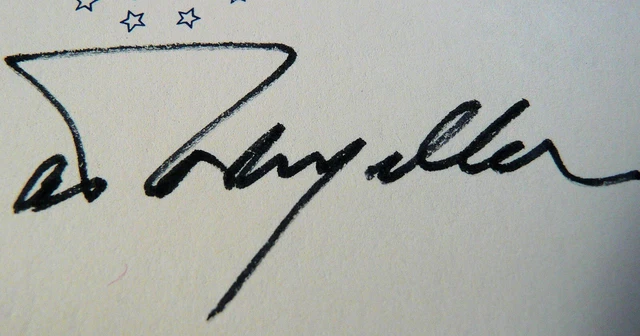 CARTE DE SIGNATURE Vice President Nelson Rockefeller et stylo à bille ...