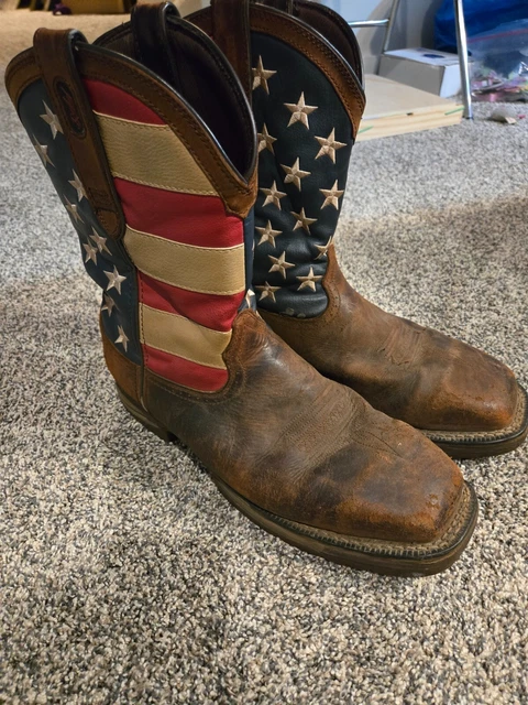 DURANGO REBEL AMERICAN Flag Brown Leather Boots 11.5M £40.99 - PicClick UK