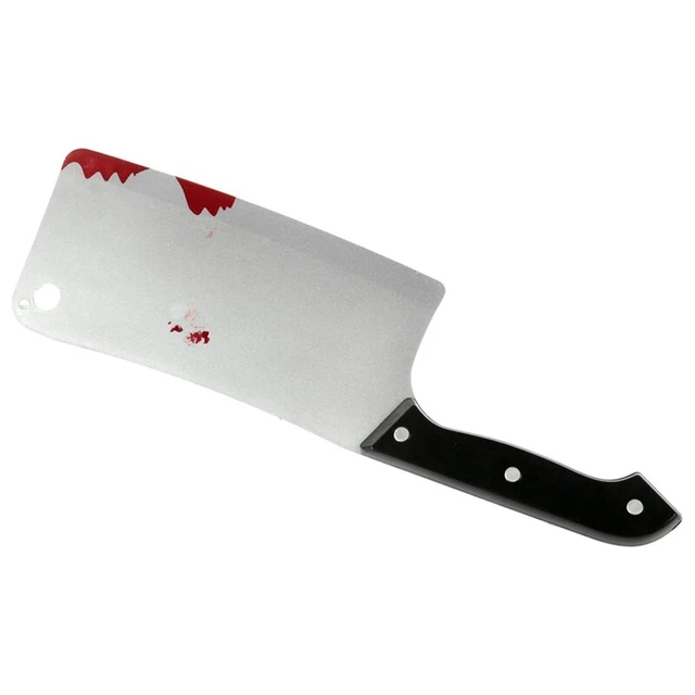 3X(BLOODY CLEAVER, FAKE Knifes Realistic Kitchen Cleaver Prop for ...