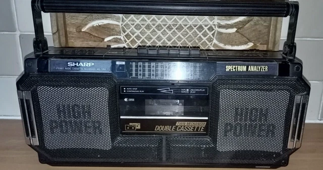RARE VINTAGE GHETTO Boombox Sharp Wq-T252E Twin.Spectrun Analyzer. £120 ...