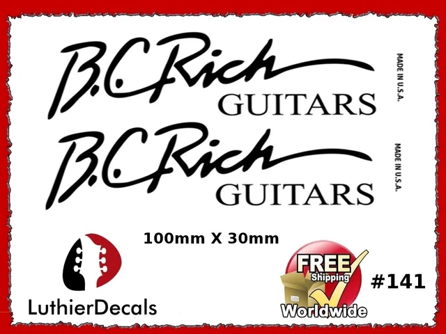 BC RICH GUITAR Decal Headstock Decal Restoration Waterslide Logo inlay ...