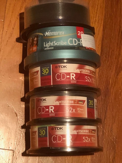 130 LIGHTSCRIBE CD-R DISCS BRAND NEW NIB TDK & MEMOREX 52X 700mb 80 Min ...