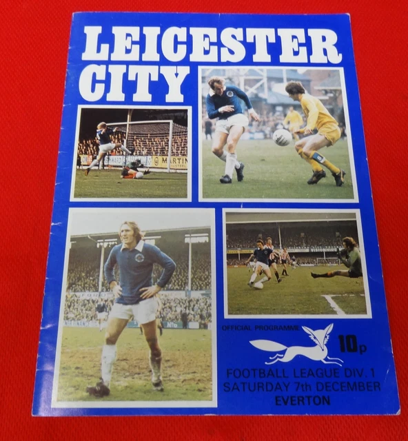 1974 LEICESTER CITY versus Everton Football Official Matchday Programme ...