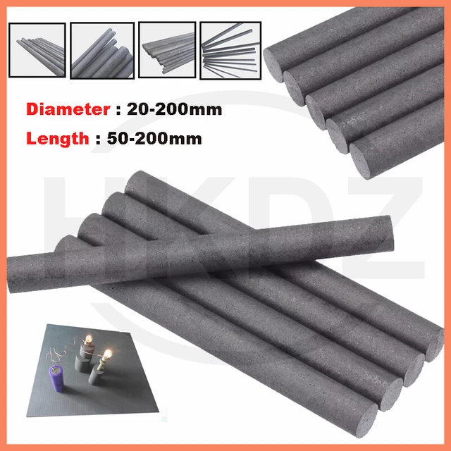 HIGH PURITY CARBON Bar Graphite Round Rod Bar Electrode Heat-Resistant ...