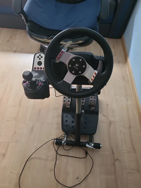 LOGITECH G25 SIM Racing Steering Wheel Pedals And Simrig With Shifter £ ...
