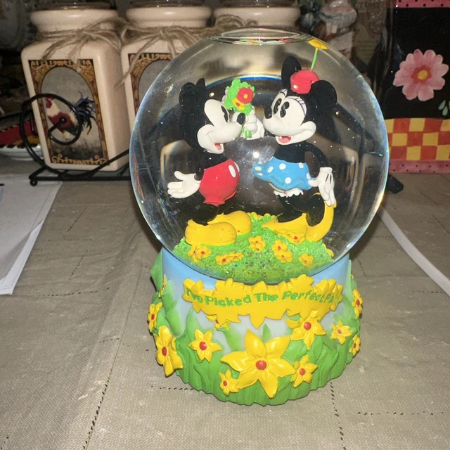 DISNEY'S MICKEY & Minnie Mouse Musical Snow Globe "I've Picked the ...