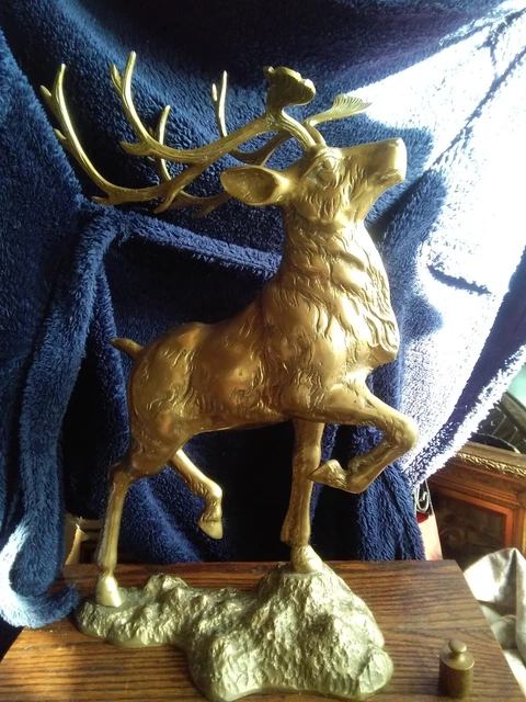 LARGE BRASS MODEL of a Stag, 21 inches tall, heavy, made in Korea, £100 ...