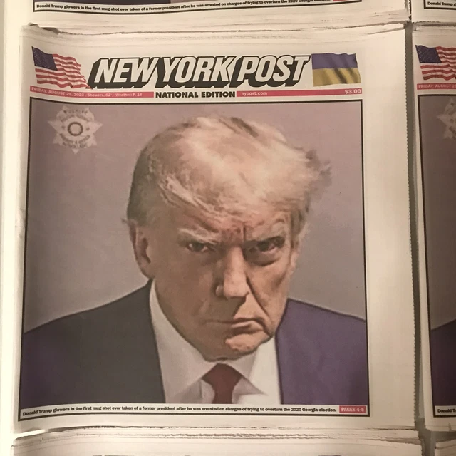 NEW YORK POST - Donald Trump Mugshot Newspaper - 8/25/2023 £147.45 ...
