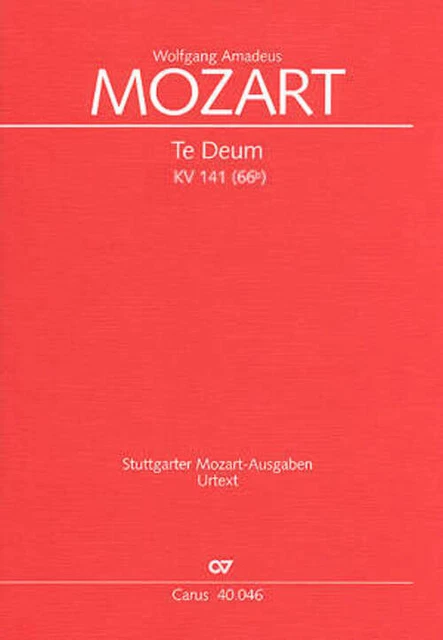 WOLFGANG AMADEUS MOZART | Te Deum KV 141 66b (2000) | C-Dur | Partitur EUR 17,00 - PicClick DE