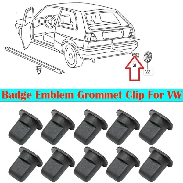 VW GOLF MK2 Rear Badge Lettering Grommets Clips Emblem Fablogix ...