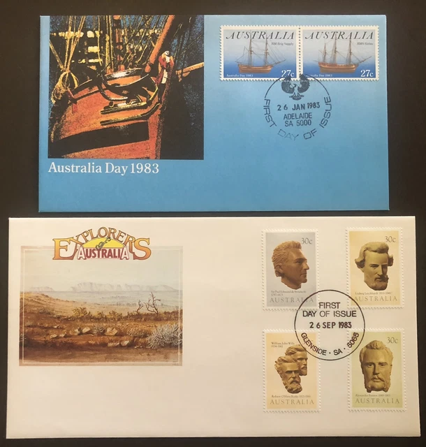 FDC 1983 EXPLORERS Australia first day cover Plus 1983 Australia Day ...