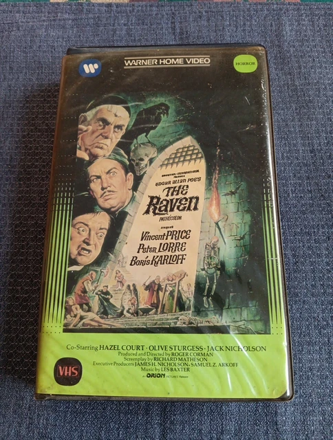 THE RAVEN VHS Edgar Al Poe Vincent Price VTG Clam Shell Horror Movie ...