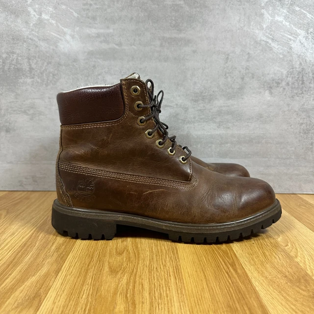 VTG TIMBERLAND ORIGINAL 6 Inch Boots Men UK 10 Brown Rugged Leather ...