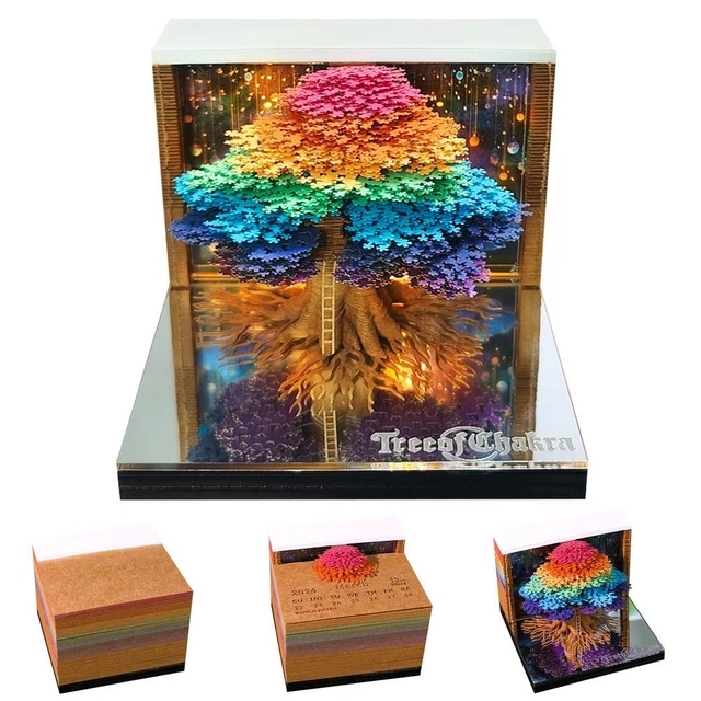 NEW-CHRISTMAS 3D MEMO Pad Paper Tree of Life 3D Art With Craft Note ...