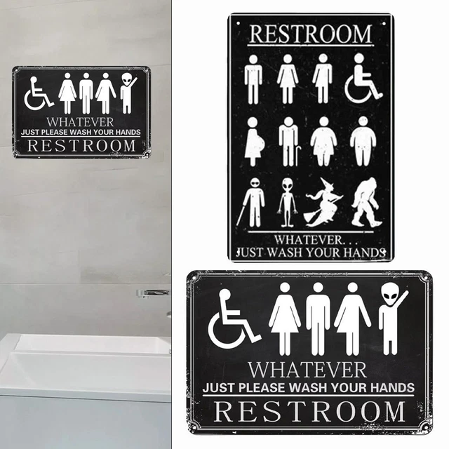 FOR RESTAURANTS FUNNY Bathroom Sign Bathroom Restroom Inclusive ...