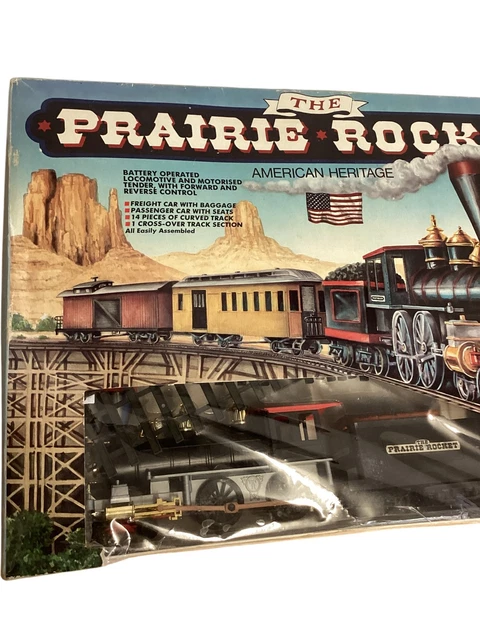 PRAIRIE ROCKET TRAIN Set Battery Operated Locomotive with Track £15.00 ...