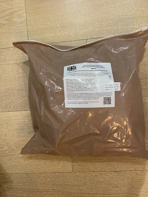 BRITISH ARMY 24 Hr Ration Pack Menu 8 (Genuine Military Issue) Ex 10/ ...