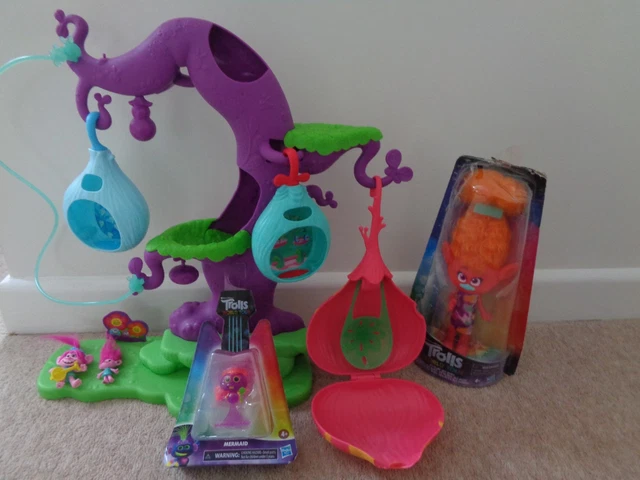 TROLLS TREEHOUSE & World Tour Stylin' DJ Suki Fashion Doll & Mermaid 2 ...