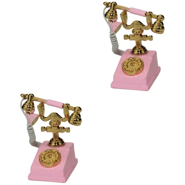 2 COUNT PINK Flip Phone Telephones Landline Vintage Doll Toy £13.88 ...