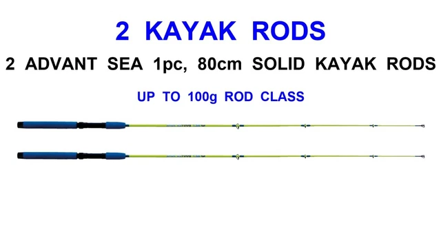2 LINEAEFFE ADVANT SEA 80cm SOLID KAYAK RODS FOR CANOE BOAT SEA FISHING ...