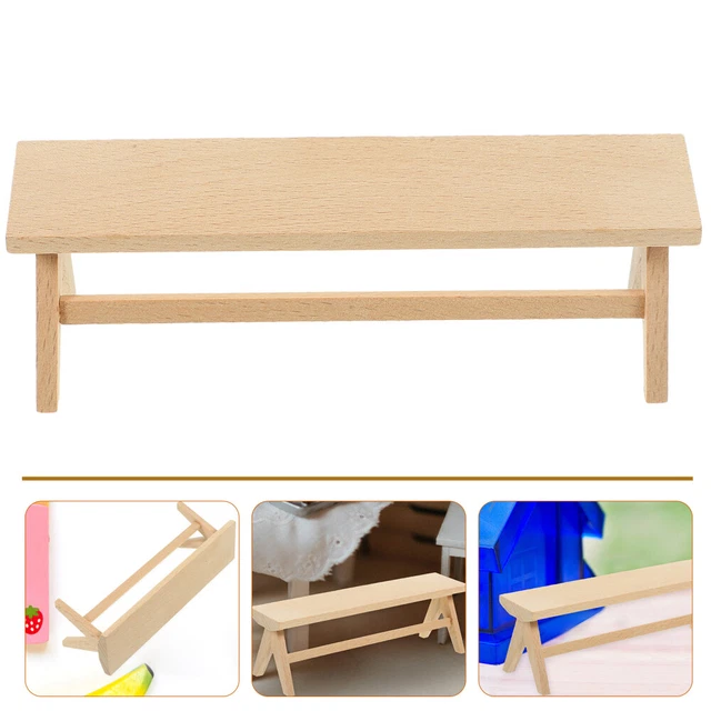 MINIATURE HOUSE KIT Doll Bench Model Table and Chair Furniture ...