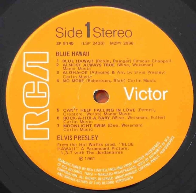 ELVIS PRESLEY LP Blue Hawaii U.K Pressing 1970 RCA SF 8145 EUR 14,00 ...