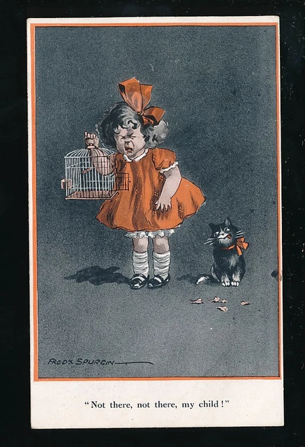 ARTIST FRED SPURGIN Children Cat Comic English Kids Inter-Art #315 PPC ...