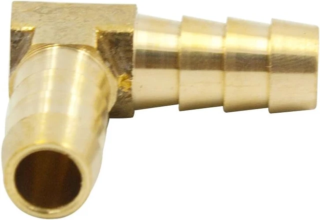 BRASS HOSE BARB 90 Degree Elbow 3/8" Barbed X 3/8" Barbed Fitting ...