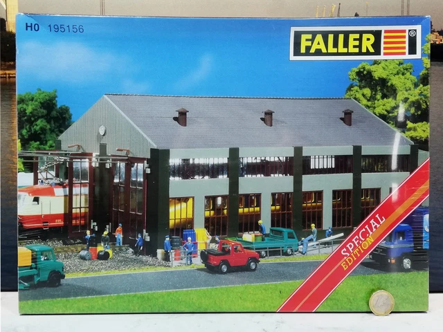 (2) FALLER HO Maquette 195156 Hangar à Locomotives Électriques État ...
