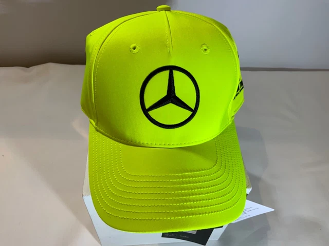 *RARE* LEWIS HAMILTON Mercedes F1 2022 Silverstone Neon Yellow Baseball ...